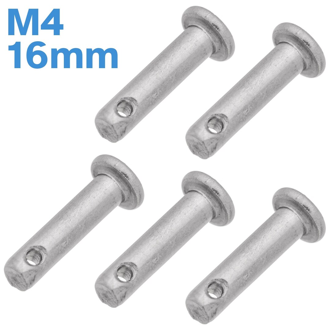5pcs M4 4mm X 16mm Clevis Pin 304 Stainless Steel Single Hole Flat Head ...