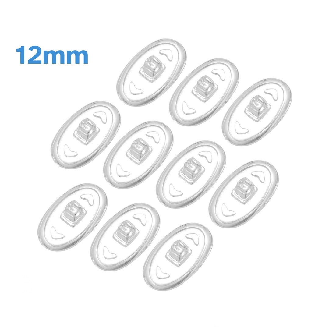 10pcs 12mm X 6mm Oval Nose Pads Clear Silicone Eyeglass Glasses Reading ...