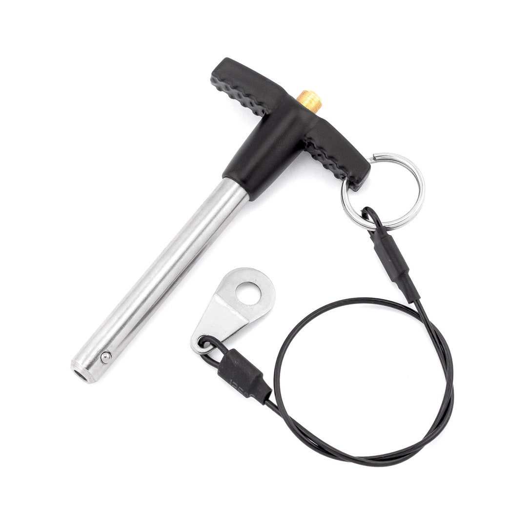 8mm X 50mm Ball Lock Pin With Cable & Black T Head Stainless Steel ...