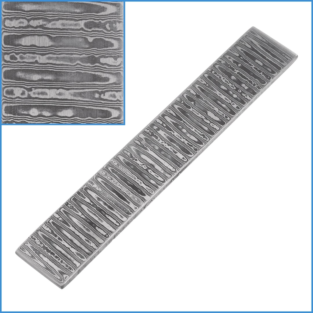 1pc Water Damascus Stainless Steel Bar 15cm X 25mm X 3mm VG10 Sandwich ...