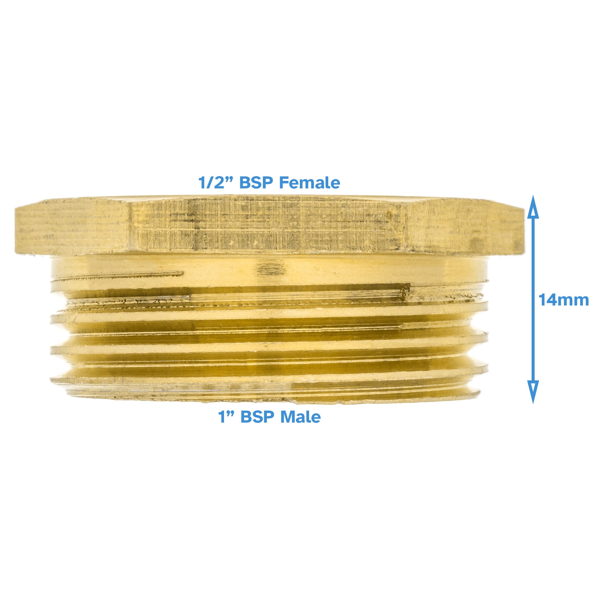 1 BSP Male to 1/2 BSP Female Brass Pipe Fitting - Etsy