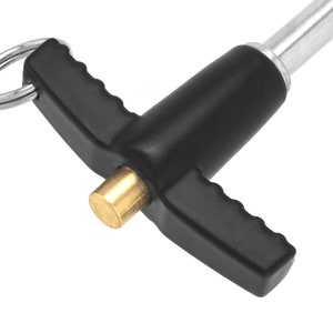 6mm X 20mm Ball Lock Pin With Cable & Black T Head Stainless Steel Quick Release Self Locking ...