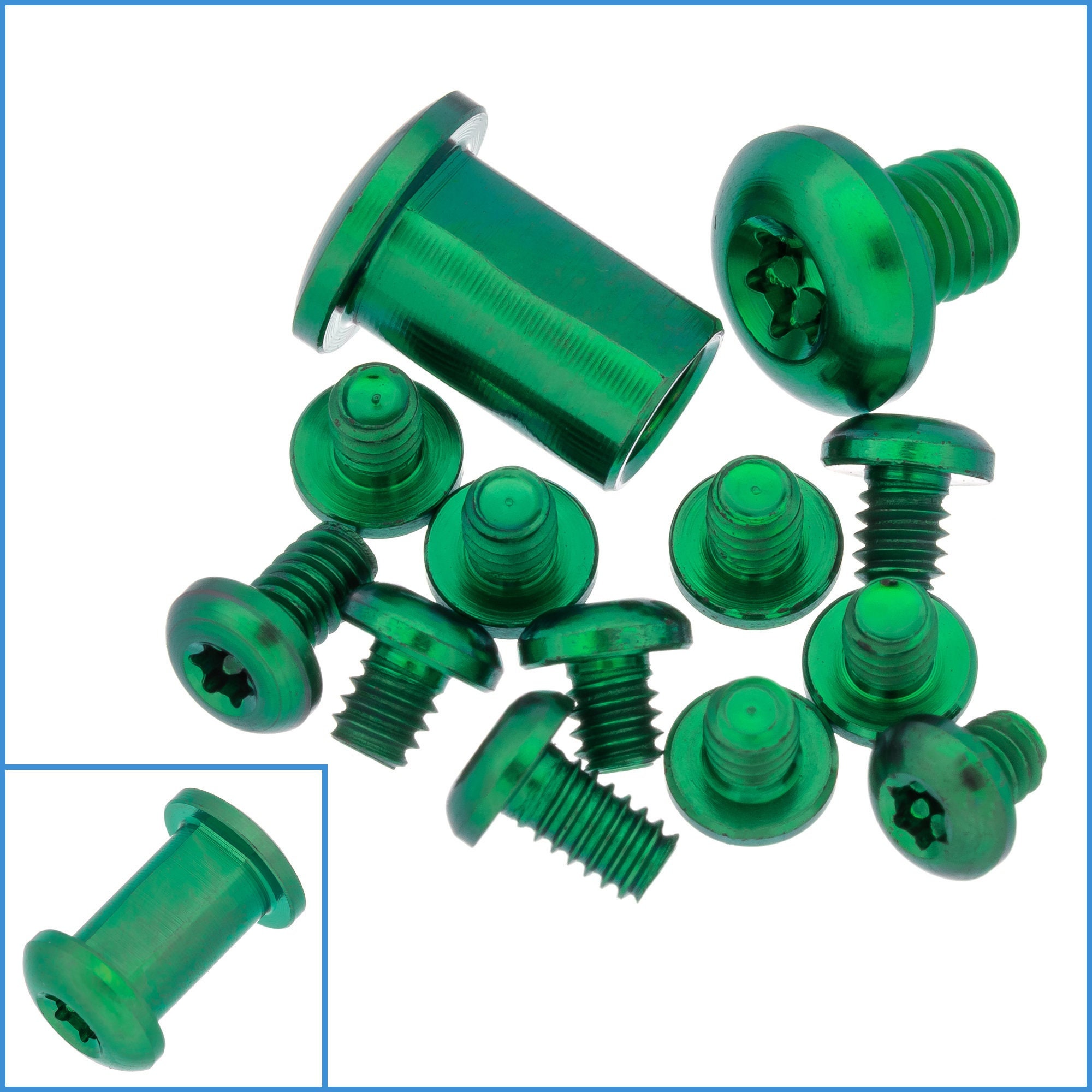 13pcs Green Titanium EDC Knife Handle Rivet Set Torx Dome Head Screw ...