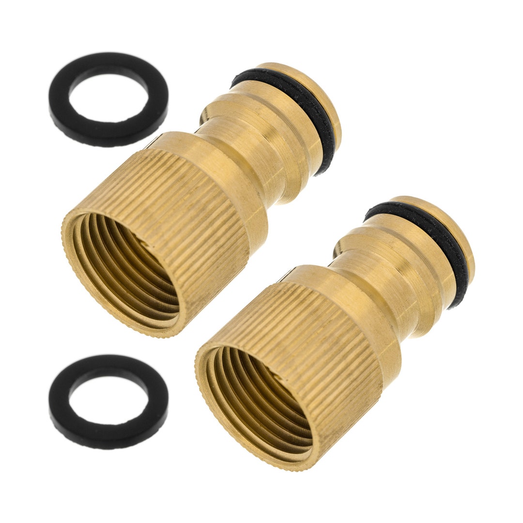 2pcs Aus Brass Hose Tap Connector M18 Female Thread 12mm Snap on ...