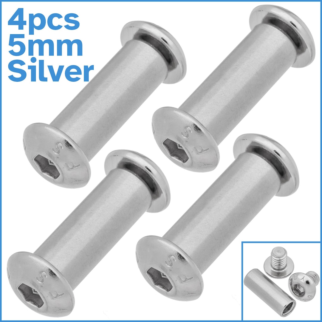 4pcs 5mm Silver Rivet for Knife Handle Hex Dome Head Screw Bolt Forming ...