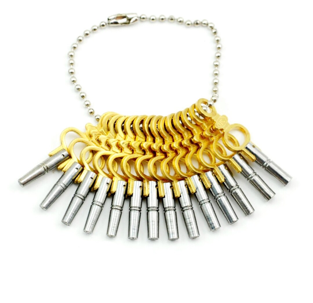 14pcs Size 00-12 Pocket Watch Keys Brass Metal Vintage Antique Watches ...