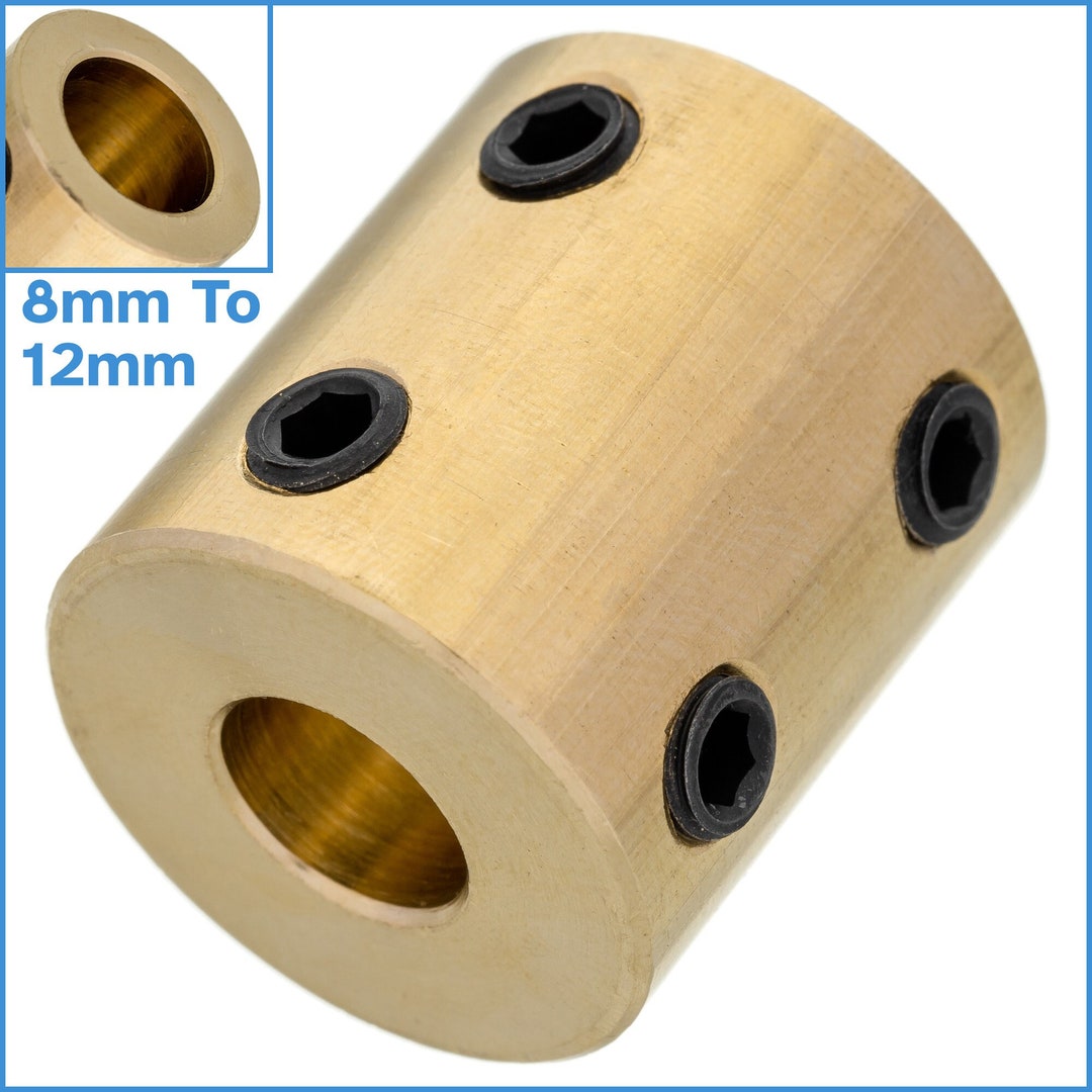 8mm to 12mm Brass Motor Shaft Coupler Drive Connector Adapter ...