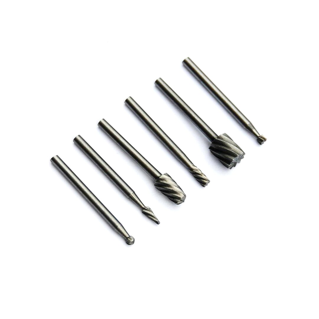6pcs Assorted HSS Grinding Router Burrs 3mm Shank High Speed Steel ...