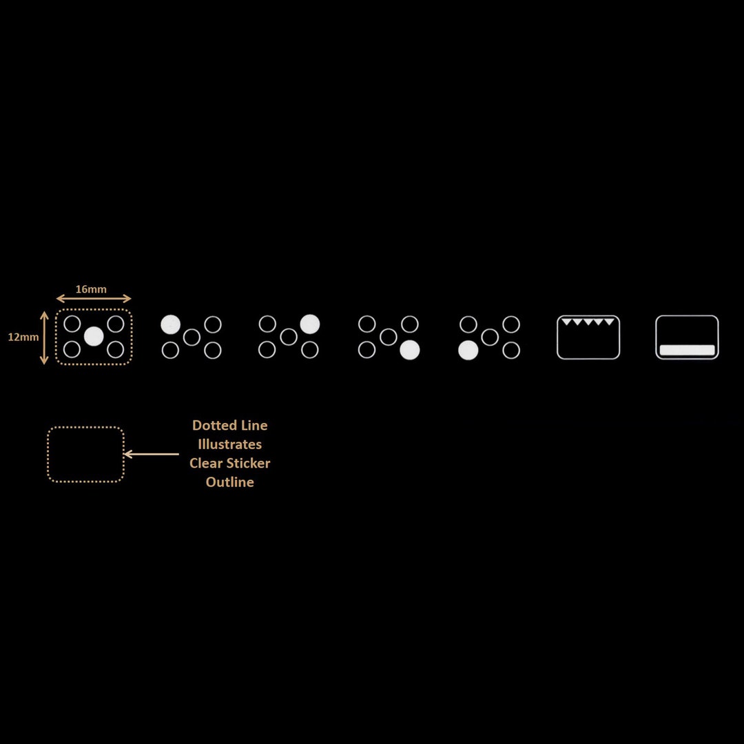 White Text 5 Hob Stove Self Adhesive Labels With Transparent Background ...