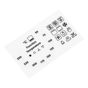 20x 50-250 Degree Clockwise Dial Temperature Function & Oven Symbol Labels Self Adhesive Black ...
