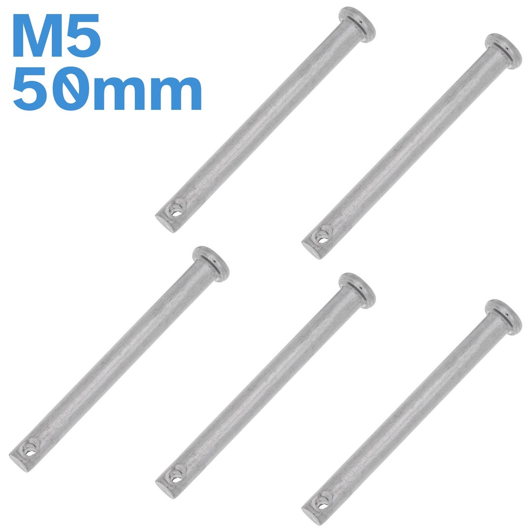 5pcs M5 5mm X 50mm Clevis Pin 304 Stainless Steel Single Hole Flat Head ...