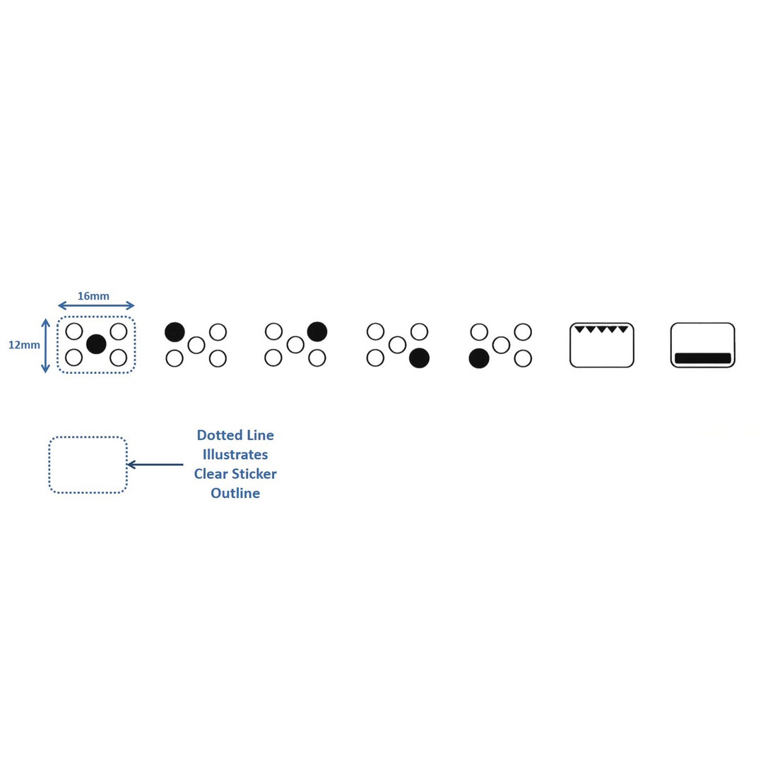 5 Hob Stove Self Adhesive Labels - Black Print With Clear Back - Dial ...
