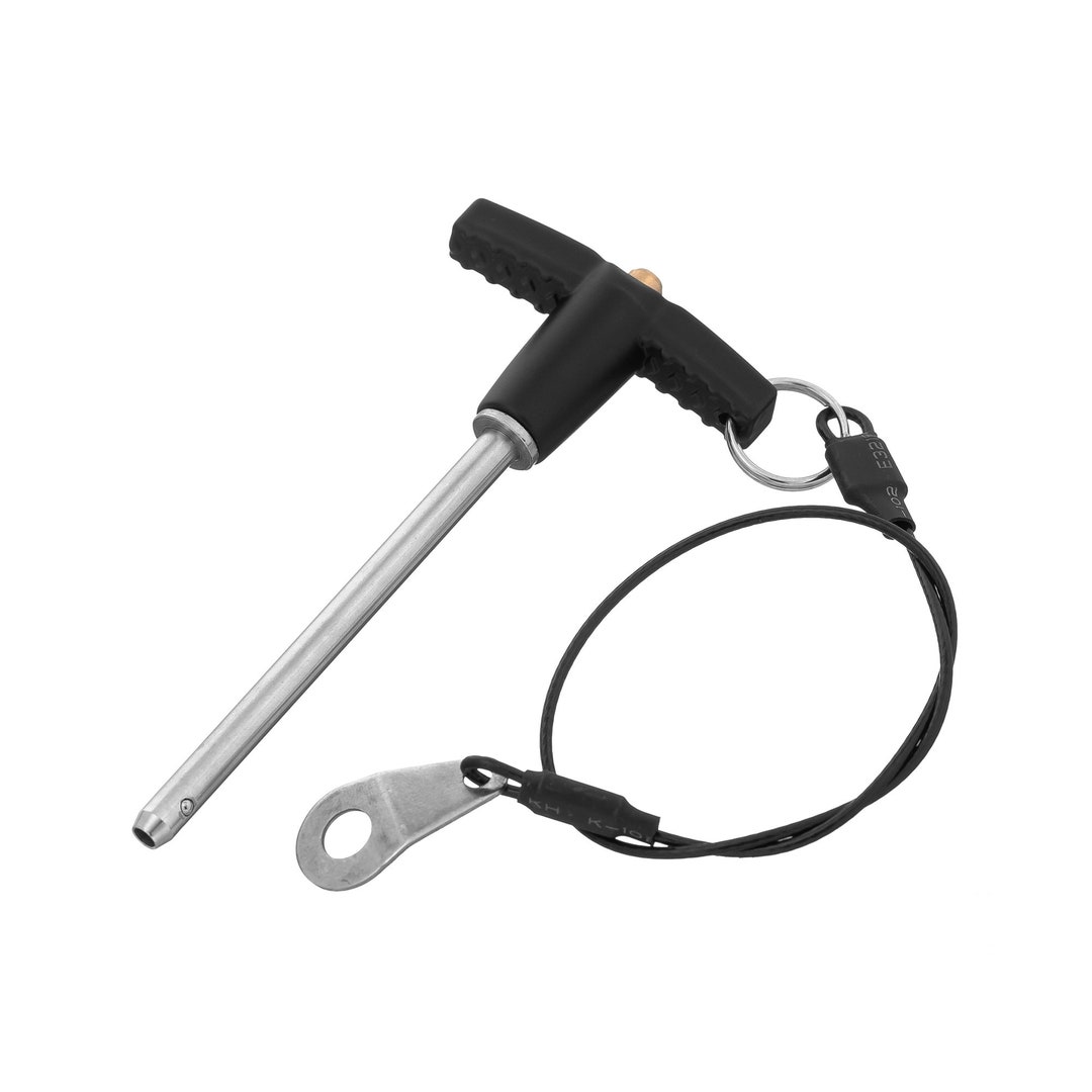 5mm X 60mm Ball Lock Pin With Cable & Black T Head Stainless Steel ...