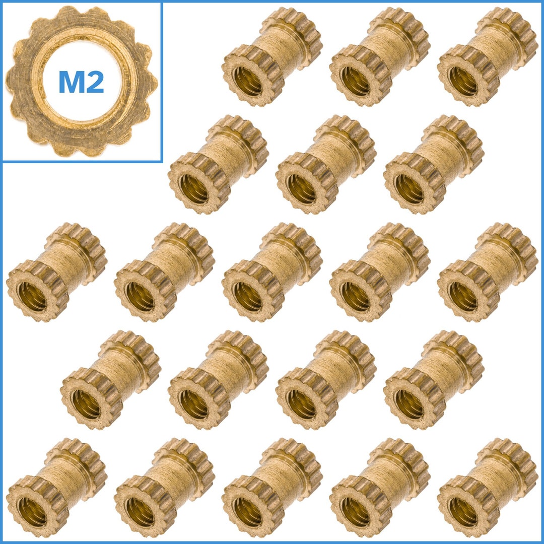 20pcs M2 Thread 5mm X 3.5mm Knurled Nuts Solid Brass Hand Tighten ...