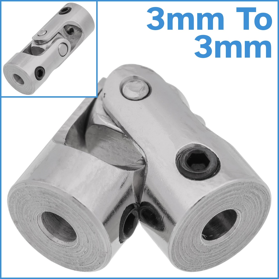 3mm to 3mm Stainless Steel Universal Joint Connector Rotary Motor Shaft ...
