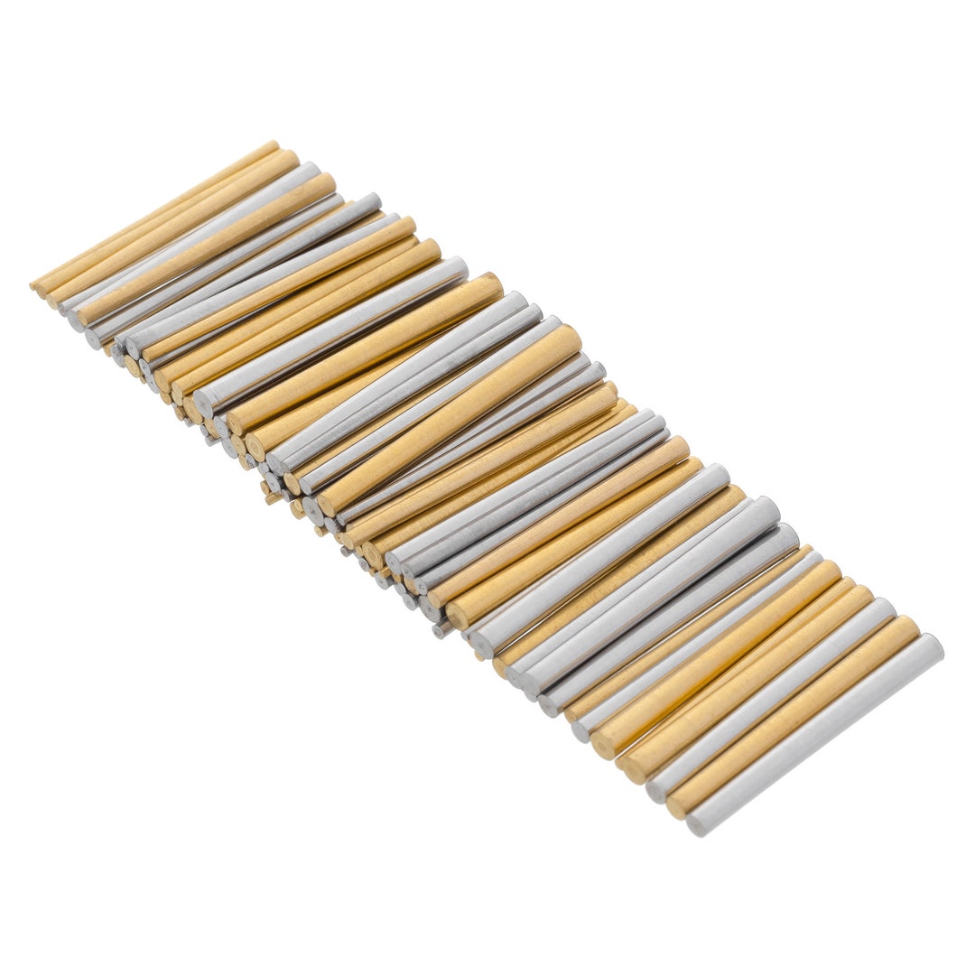100pcs 26mm 1" Steel Brass Assorted Clock Taper Pin Mixed Mix Size ...