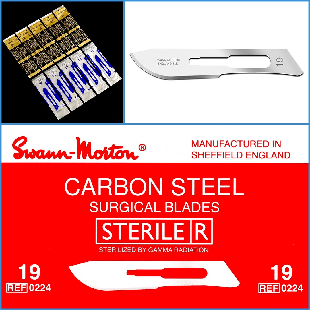 10pcs Swann Morton No.19 Carbon Steel Sealed Sterile Scalpel Blades ...
