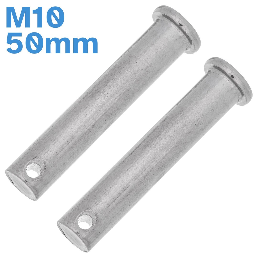 2pcs M10 10mm X 50mm Clevis Pin 304 Stainless Steel Single Hole Flat ...