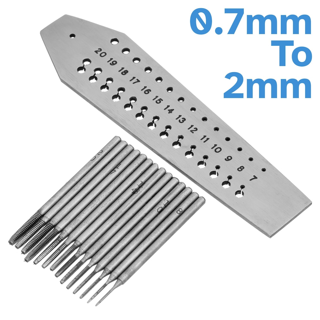 14pcs 0.7mm - 2mm Tap & Die Screw Plate Internal External Thread ...