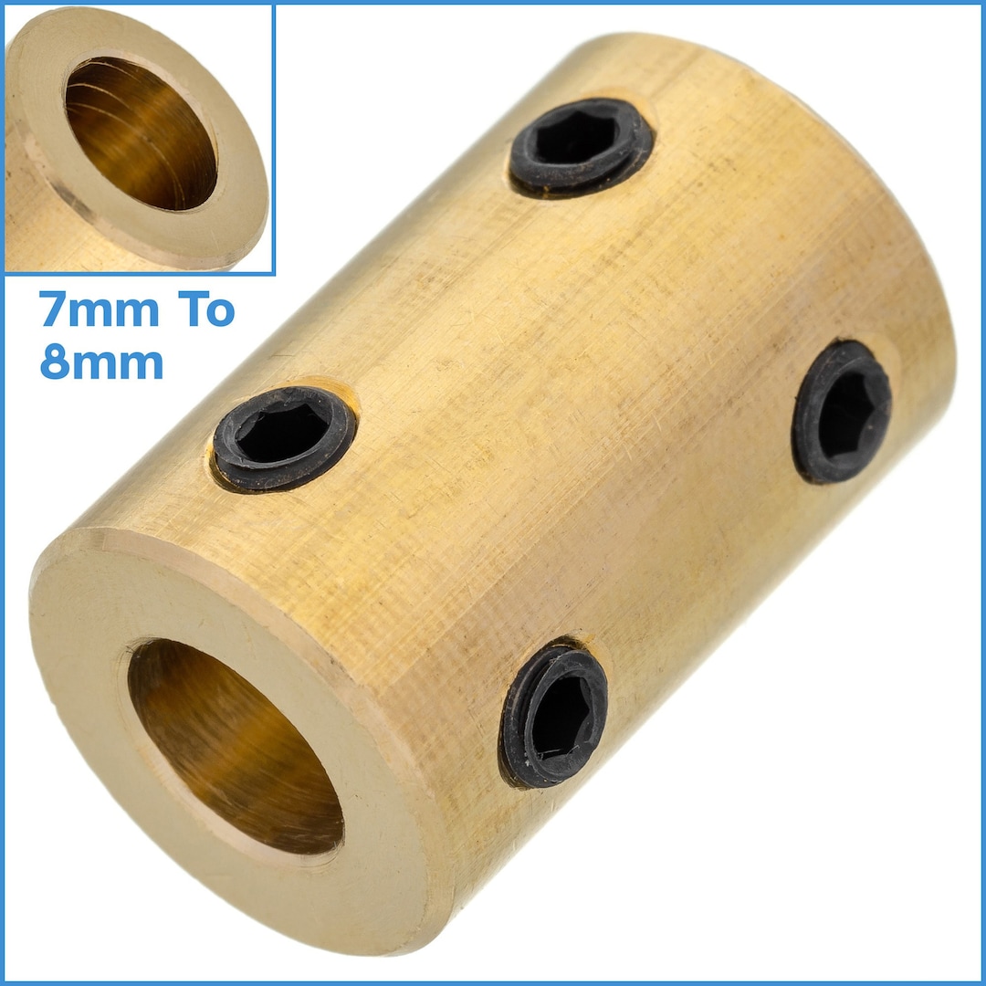 7mm to 8mm Brass Motor Shaft Coupler Drive Connector Adapter ...