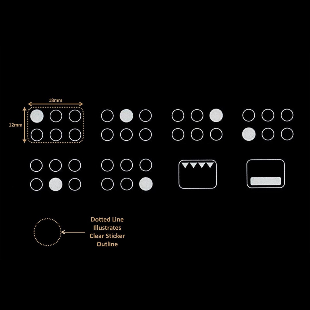 White Text 6 Hob Stove Self Adhesive Labels With Transparent Background ...