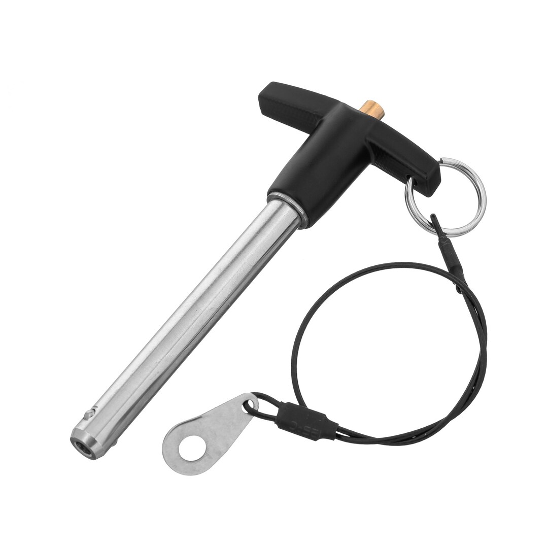 9.5mm X 70mm Ball Lock Pin With Cable & Black T Head Stainless Steel ...