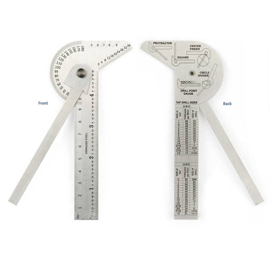 6 in 1 Multifunction Gauge Bevel Protractor Centre Finder Square Circle ...