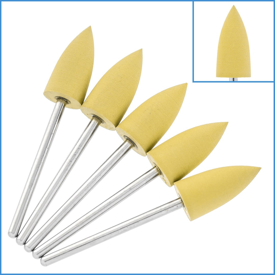 5pcs 600 Grit 9mm Diameter Diamond Silicone Rubber Burr Rotary Drill ...