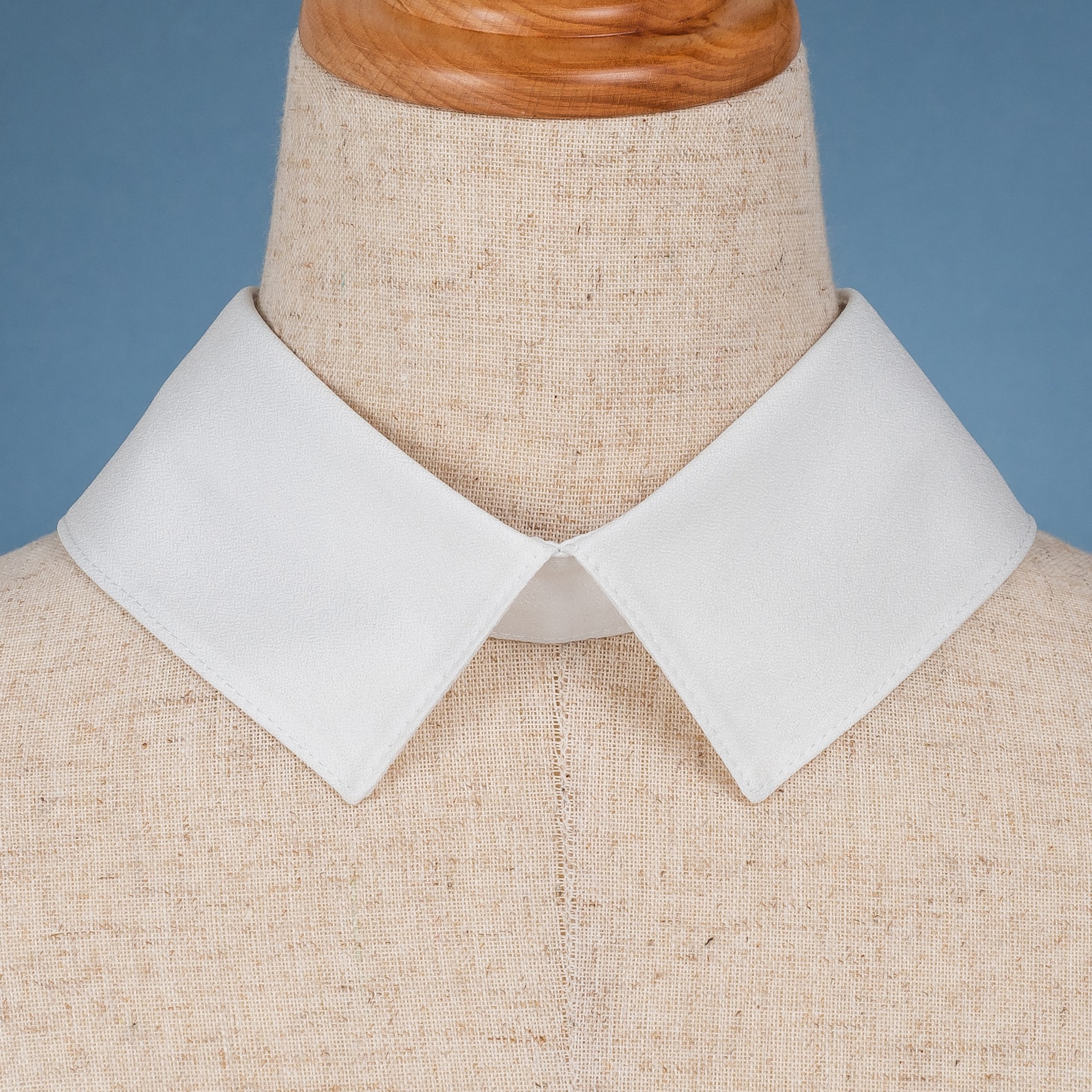 White False Classic Pointed Flat Crepe Polyester Collar Elegant Oxford ...