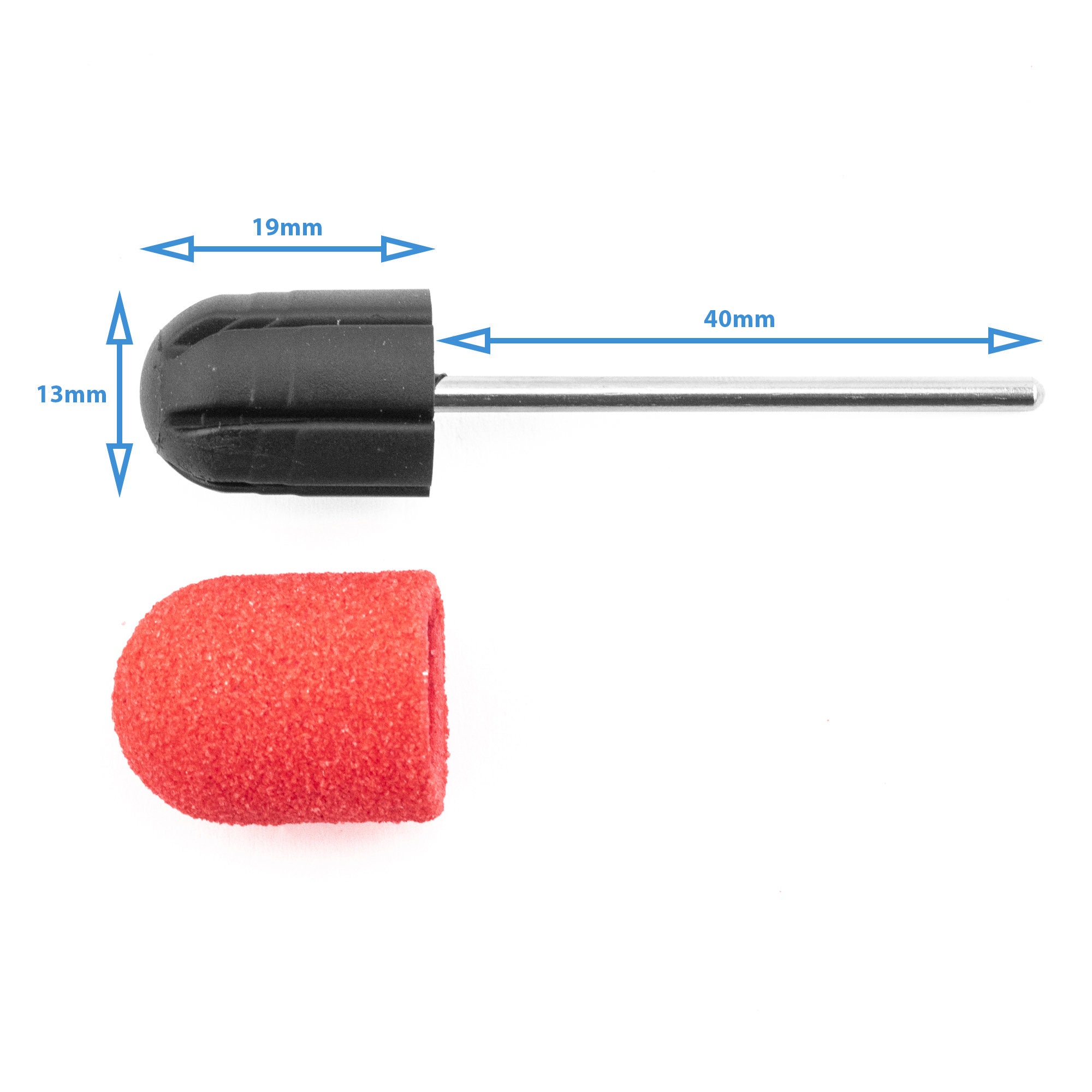 5pcs 13mm X 19mm 80 Grit Sanding Cap With Rubber Mandrel 2.3mm Shank ...