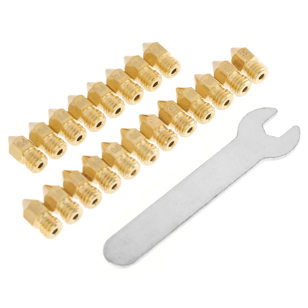 20pcs 0.2 - 1mm MK8 Brass 3D Printer Nozzle & Mini Spanner Set 1.75mm ...