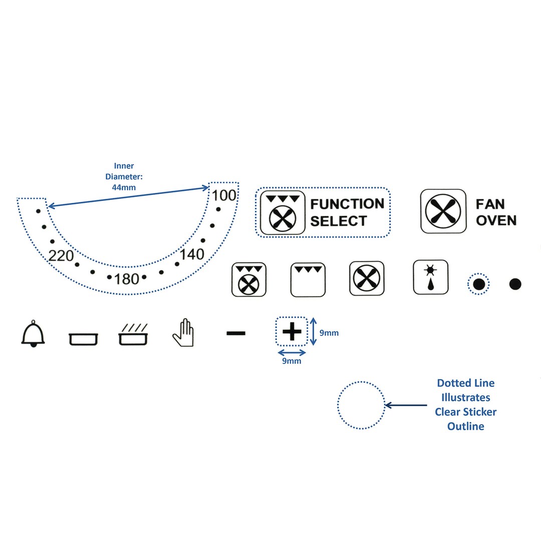 Black Text 100-220/250 Degree Clockwise Dial Temperature Function ...