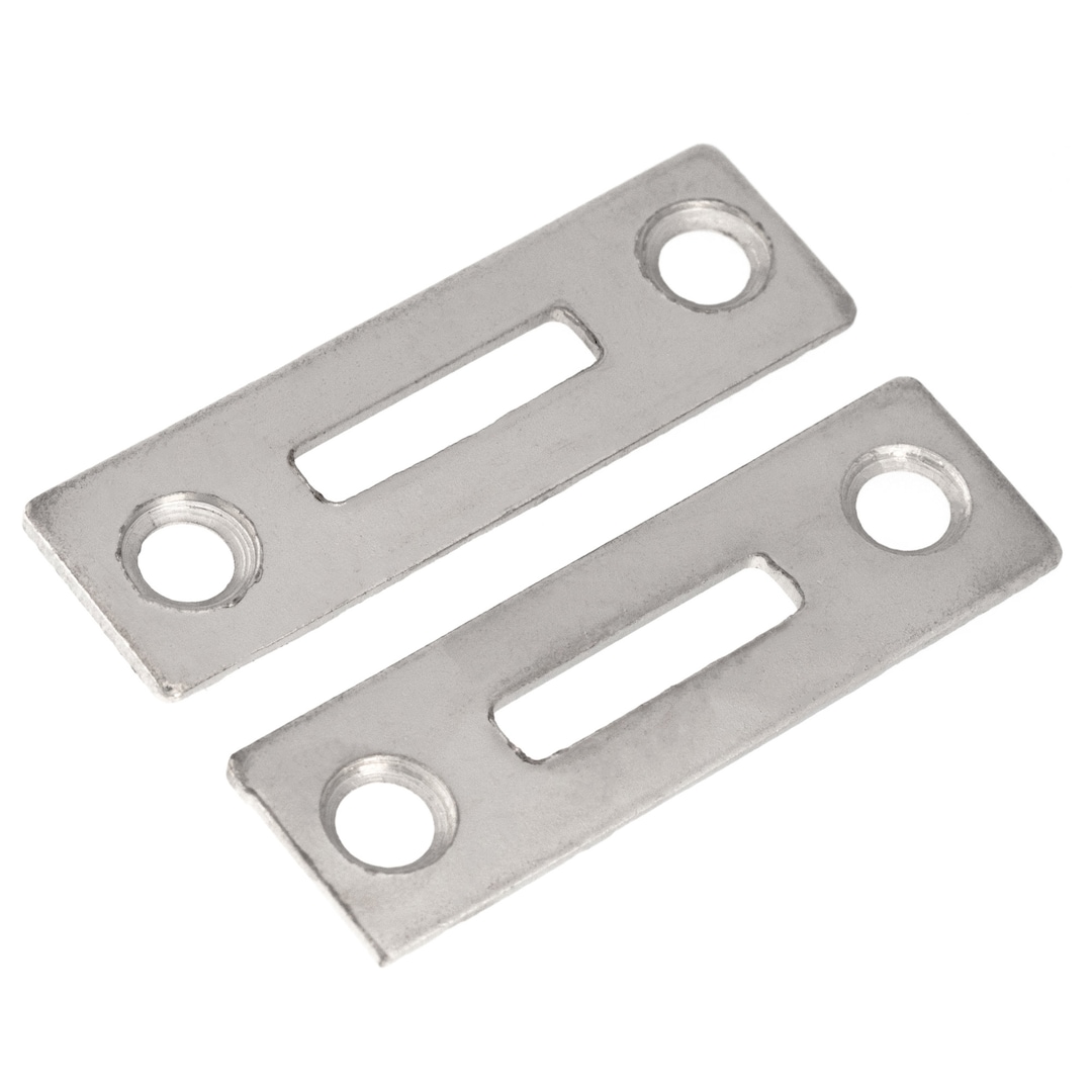 2pcs 50mm Flat Strike Plate Door Lock Latch Striking Striker Security ...