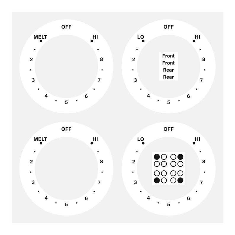 4 Dials Set Melt-hi Lo-hi Free Standing Electric Cooktop Burner ...
