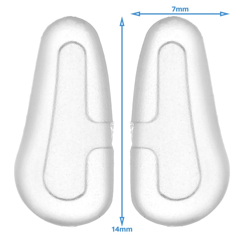 5 Pairs 14mm X 7mm Slot in Teardrop Nose Pads Frosted Silicone Eyeglass ...