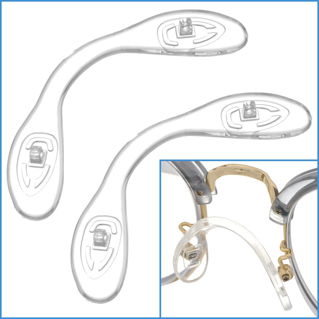 2pcs U Shape Nose Pads 60mm X 51mm X 21mm Clear Silicone Soft Screw in ...