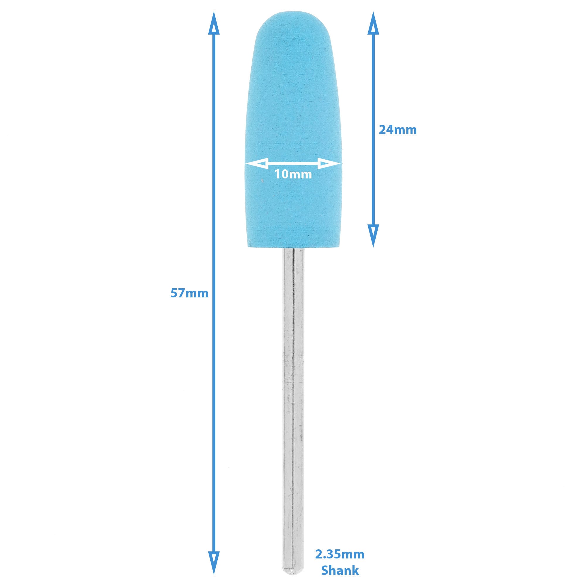 5pcs 800 Grit 10mm Blunt Head Diamond Silicone Rubber Burr Rotary Drill ...