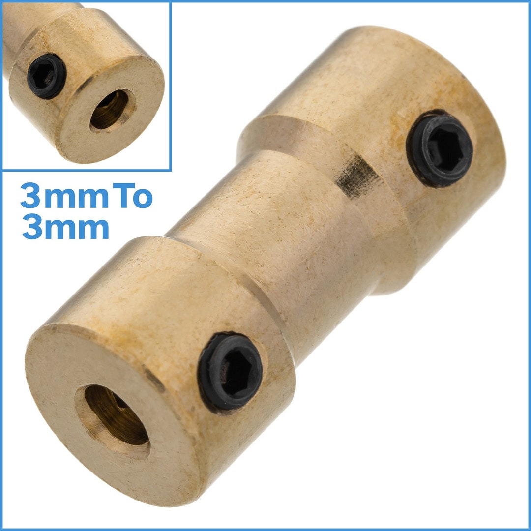 3mm to 3mm Brass Motor Shaft Coupler Solid Straight Drive Connector ...