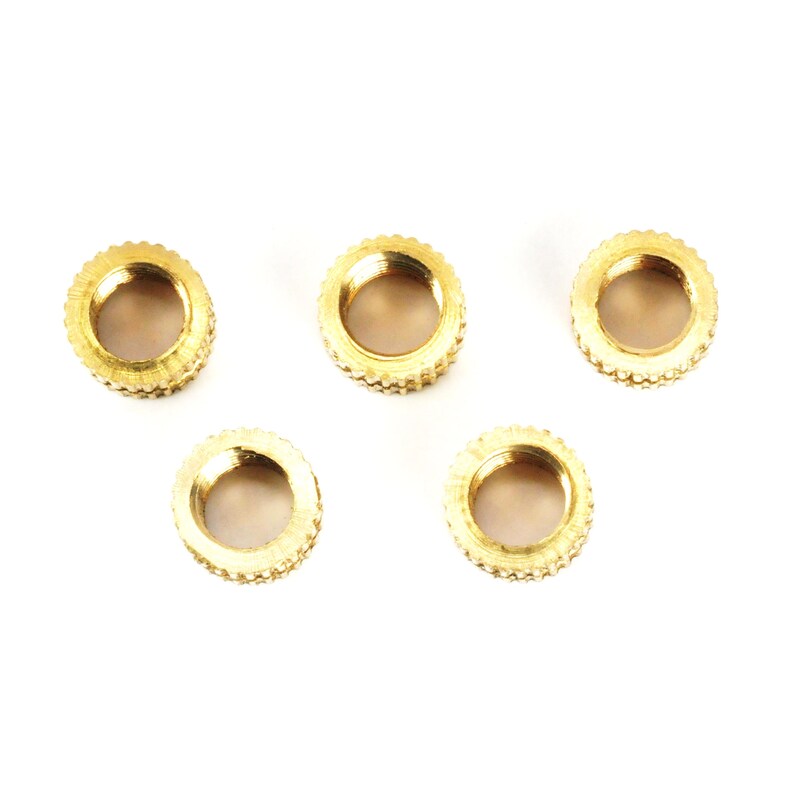 5pcs M8 Thread 8mm X 10mm Knurled Nuts Solid Brass Hand Tighten Double ...