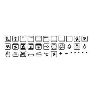 36pcs Oven Label Symbols Grill Cooktop Black Print Stove Self Adhesive ...