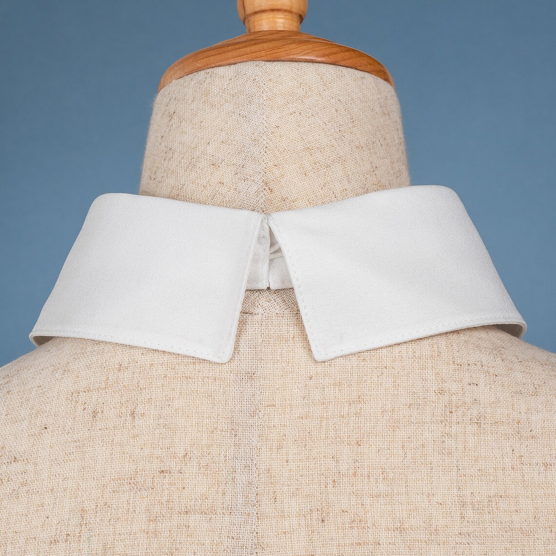 White False Classic Pointed Flat Crepe Polyester Collar Elegant Oxford ...