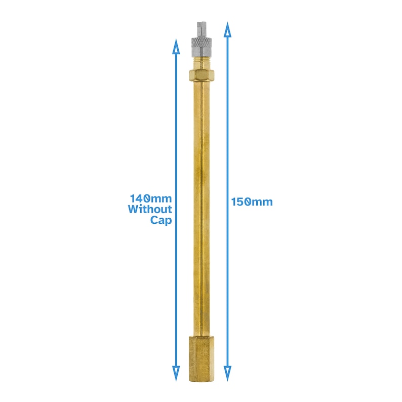 140mm Schrader Valve Brass Extension Pole With Cap Truck Car Wheel Tire ...