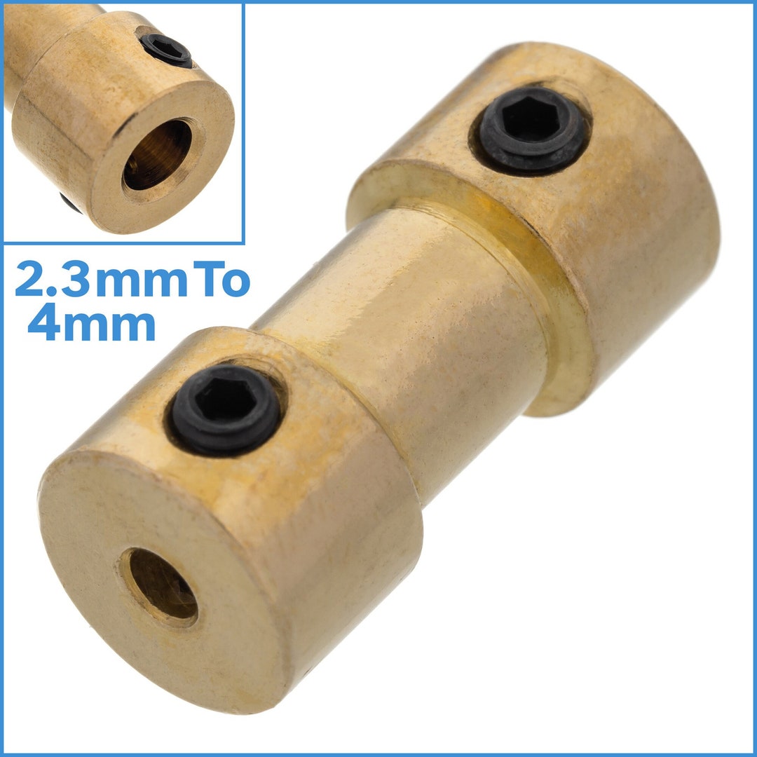 2.3mm to 4mm Brass Motor Shaft Coupler Solid Straight Drive Connector ...