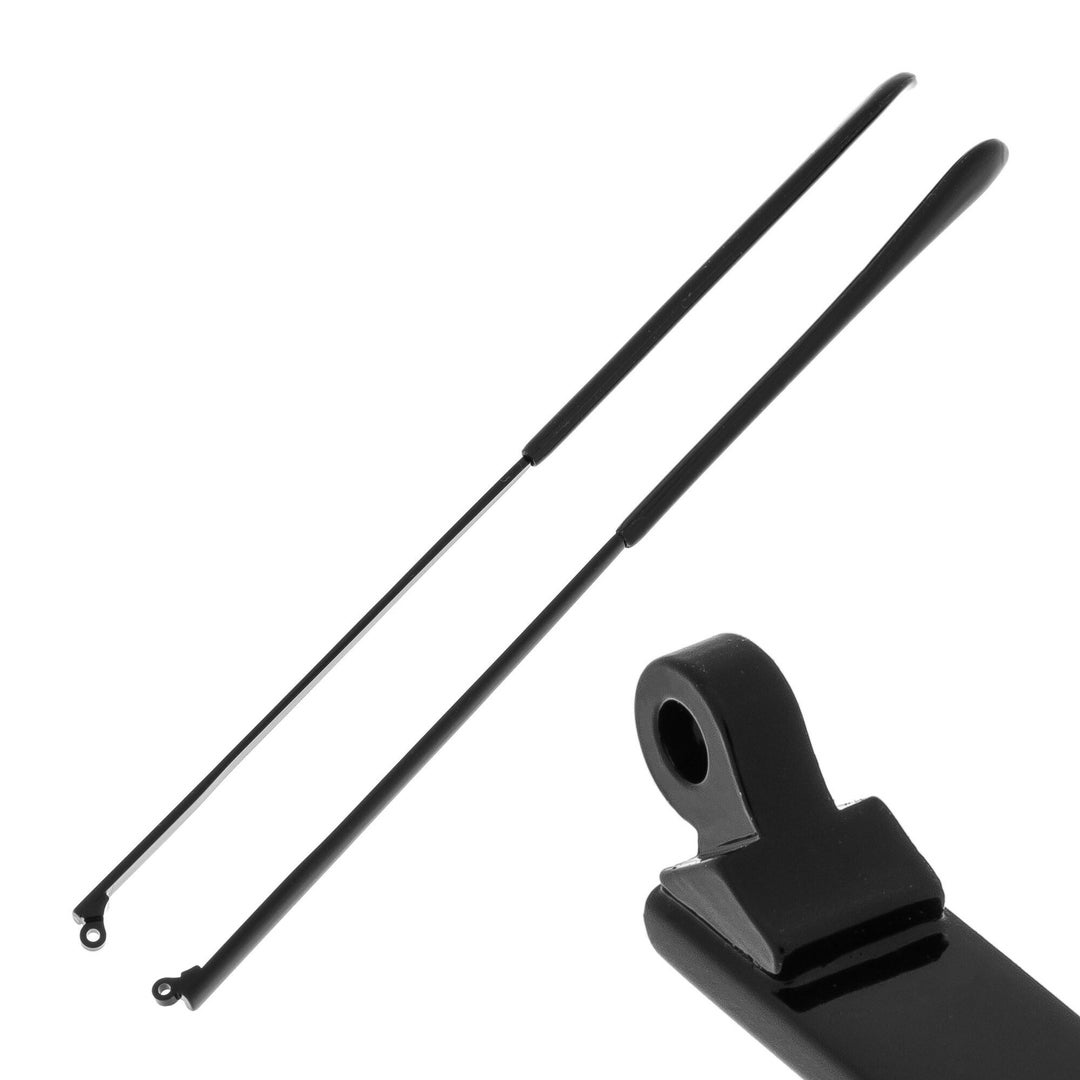 2pcs Black 14cm Metal Eyeglass Temple Arms With End Tips - 1.6mm Hinge ...