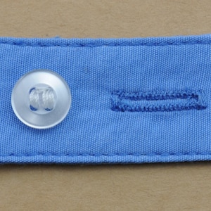 Mid Blue Cotton Poplin Collar Extender - for Shirt Blouse Collared Top ...