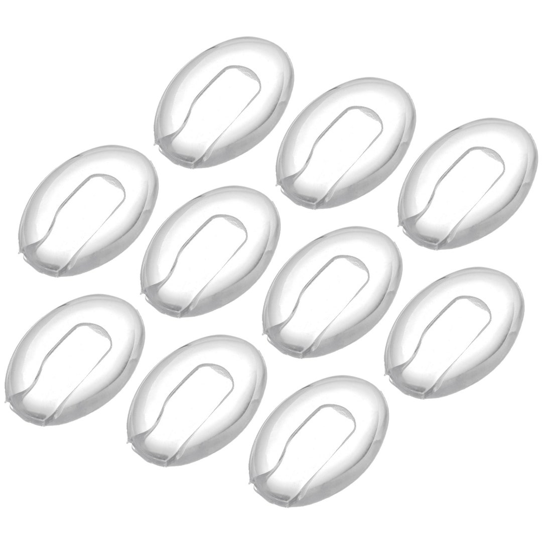 10pcs 11mm X 8mm Oval Insert in Nose Pads Clear Silicone Eyeglass ...