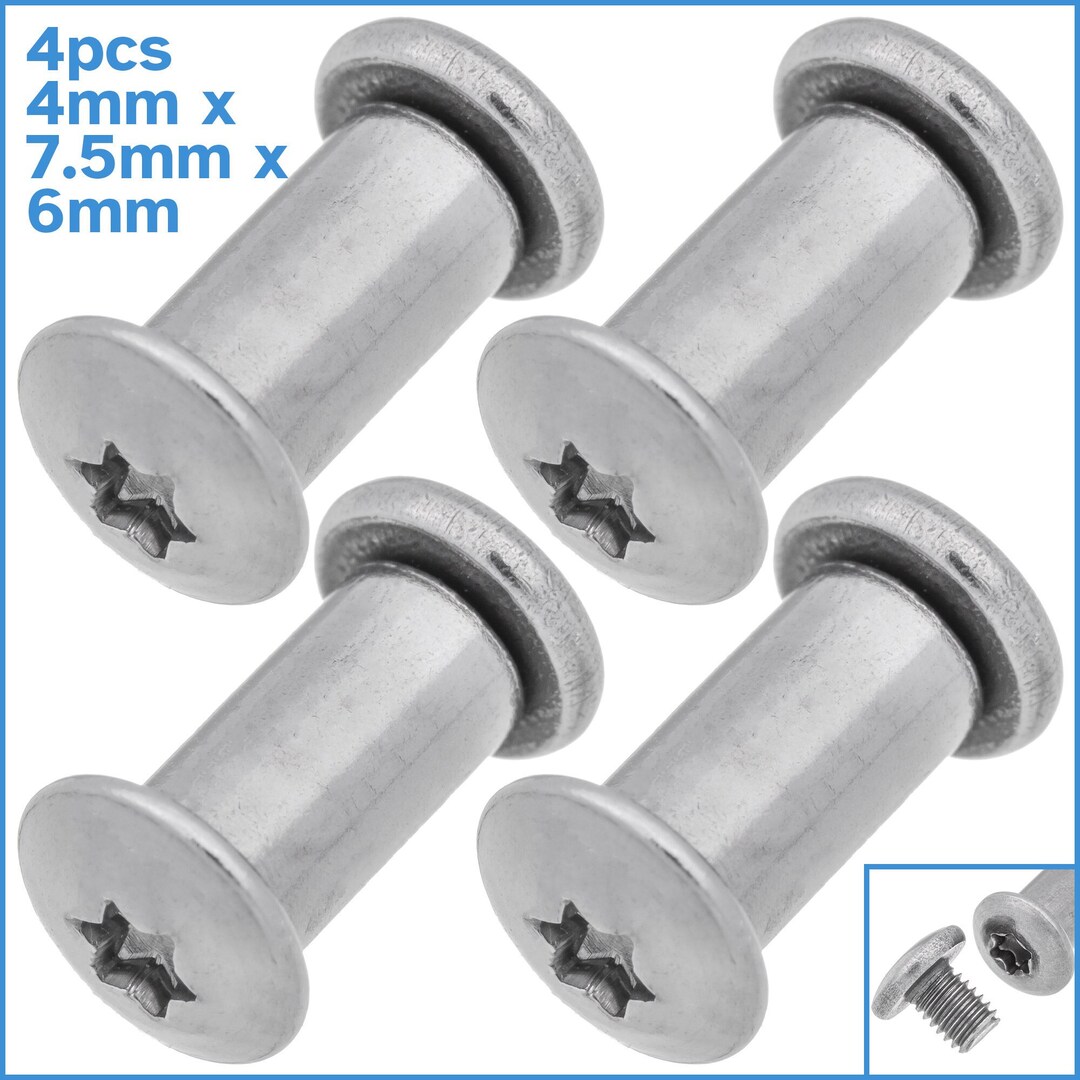 4pcs 7.5mm X 6mm Silver Rivet Knife Handle Torx Dome Head Screw Bolt ...