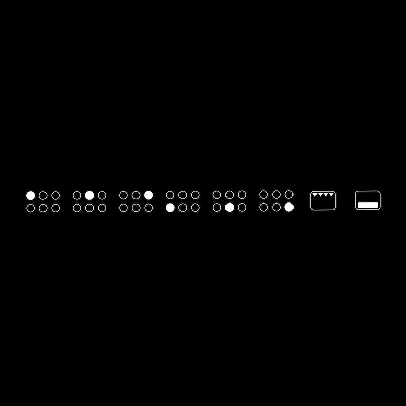 White Text 6 Hob Stove Self Adhesive Labels With Transparent Background ...