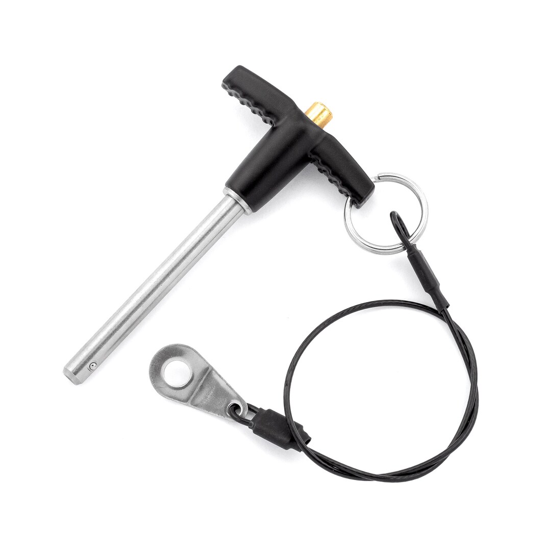 6mm X 50mm Ball Lock Pin With Cable & Black T Head Stainless Steel ...