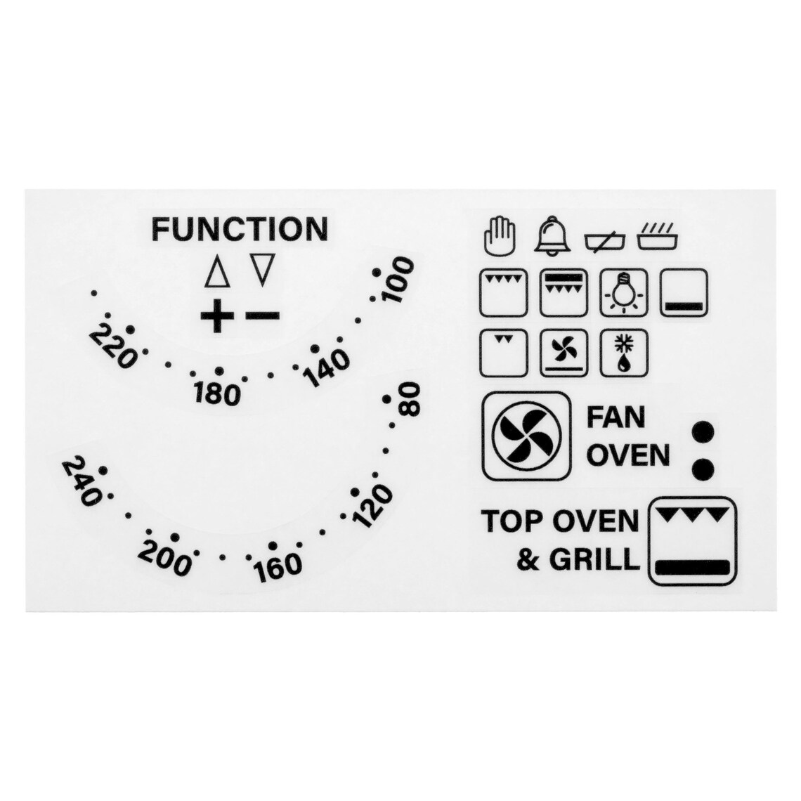 Black Text 80-240 100-220 Degree Clockwise Dial Temperature Function ...